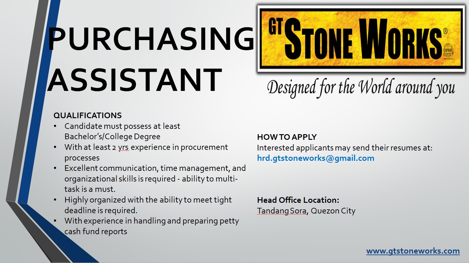 GT Stoneworks || careers
